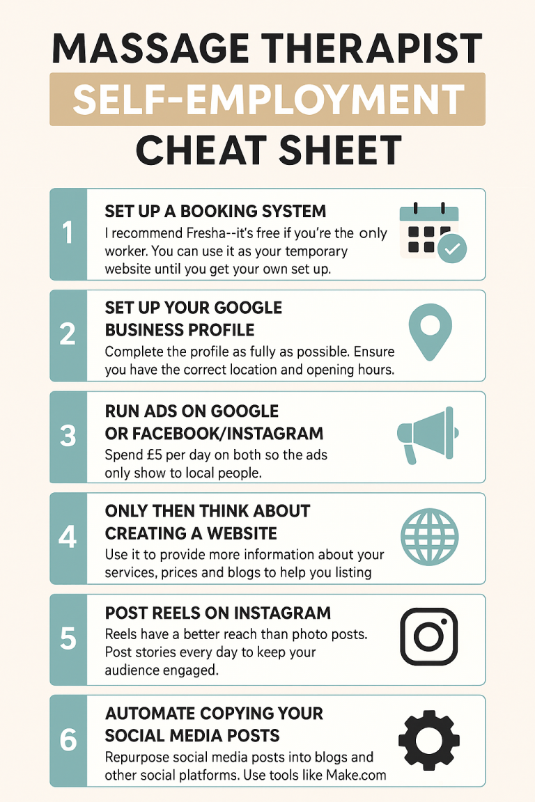 How to Go Self-Employed as a Massage Therapist: A Practical Cheat Sheet | Paul Massage